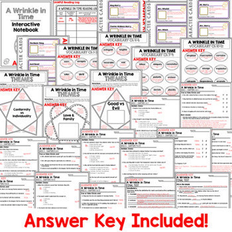 A Wrinkle in Time Novel Study Interactive Notebook - Etsy