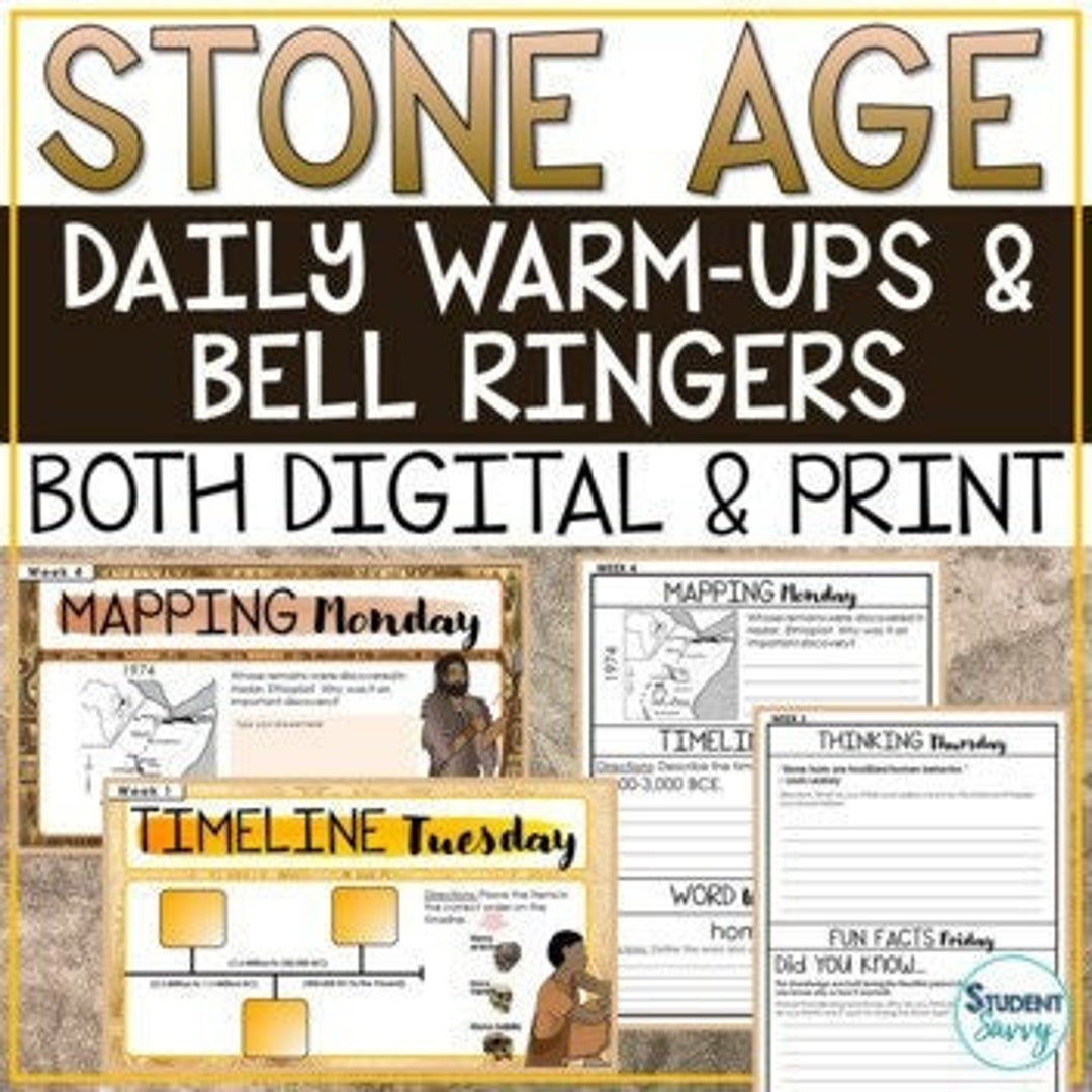 Stone Age Bell Ringers - Warm Ups - Morning Work Mapping Timeline ...