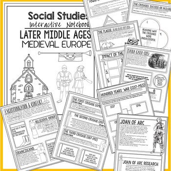 Medieval Europe Late Middle Ages Interactive Notebook Worksheets ...