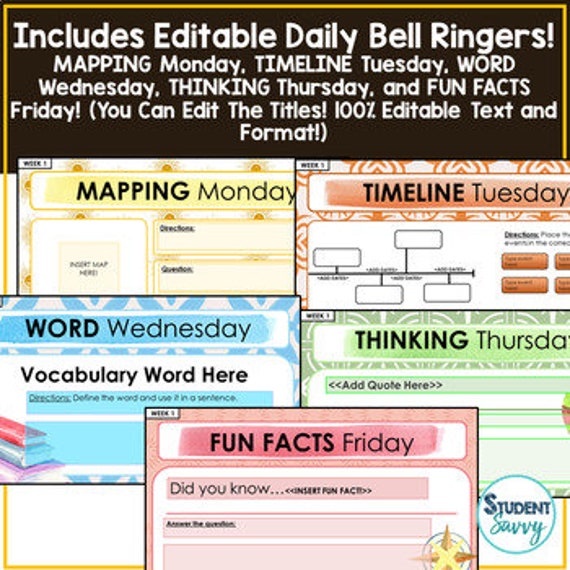 Bell Work Printables