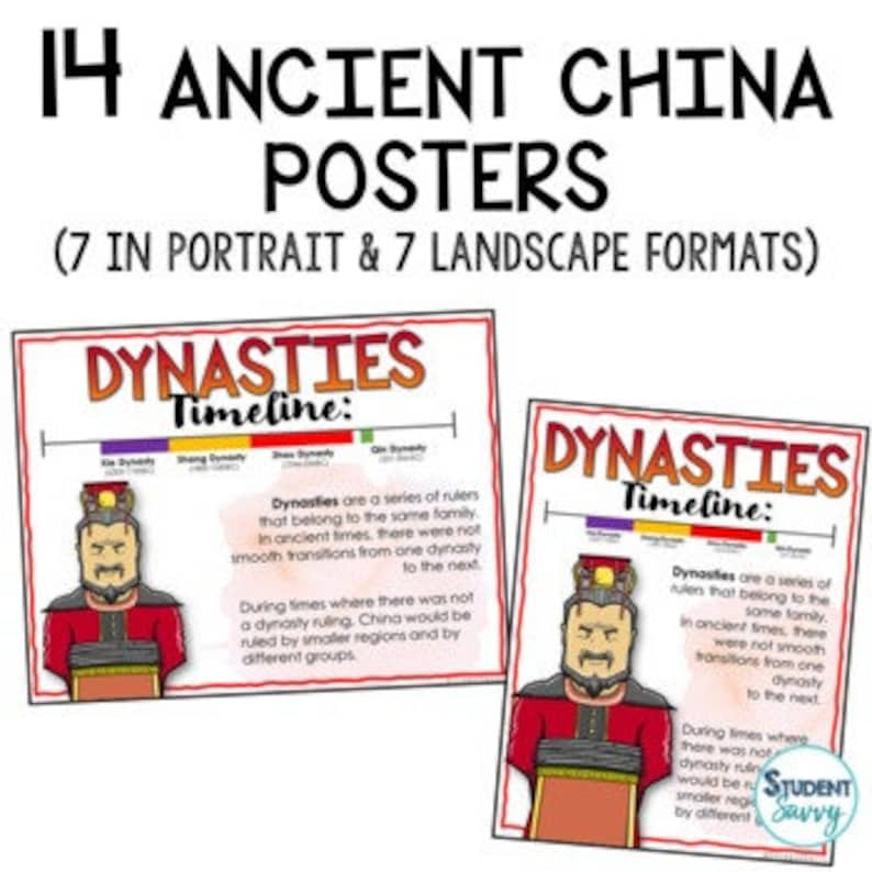 Ancient China Posters - China Timeline - Ancient China Map Classroom ...
