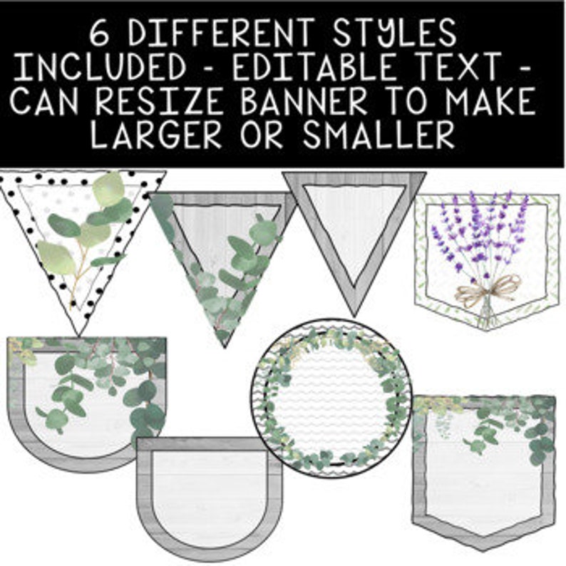 Lavender and Eucalyptus Editable Banners | Calm Banners Bulletin Board ...