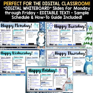 WINTER THEME Daily Agenda Template Holiday Schedule Google Slides ...