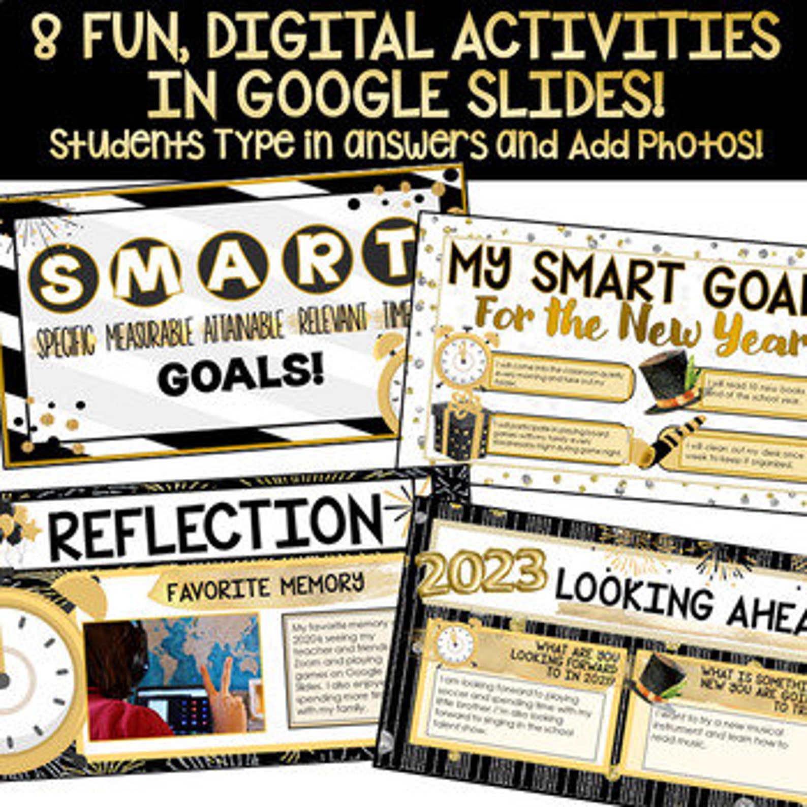 New Years 2023 Resolutions Digital Activities | Digital Vision Board ...