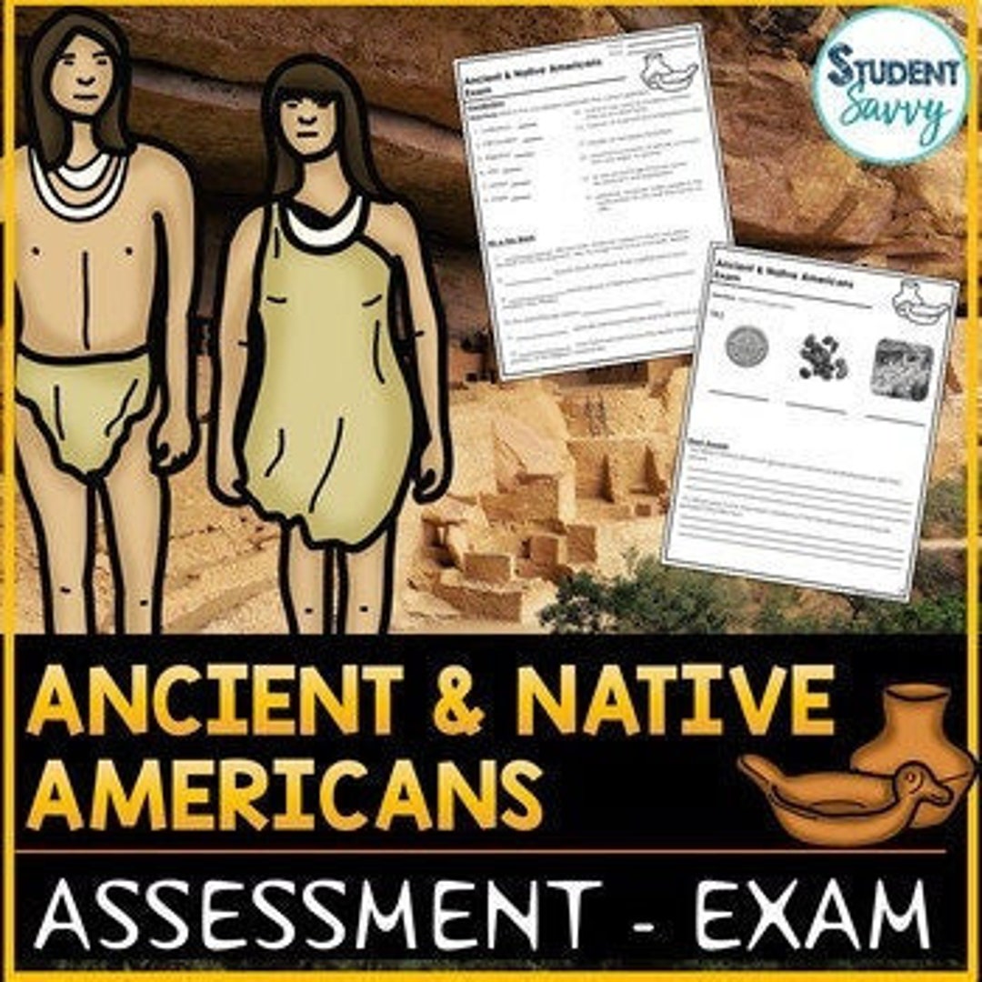 Ancient Americans Exam Native Americans Test Quiz Review Worksheet ...