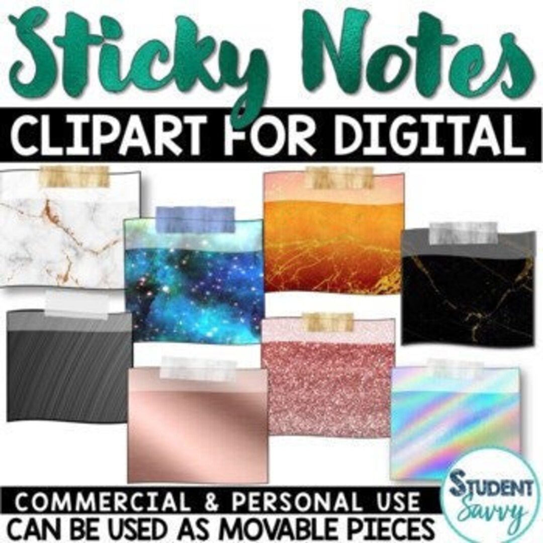 Post It Notes Clipart Movable Pieces | Sticky Notes Clip Art Distance ...
