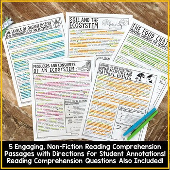 Ecosystems Reading Passages - Questions - Annotations - Etsy