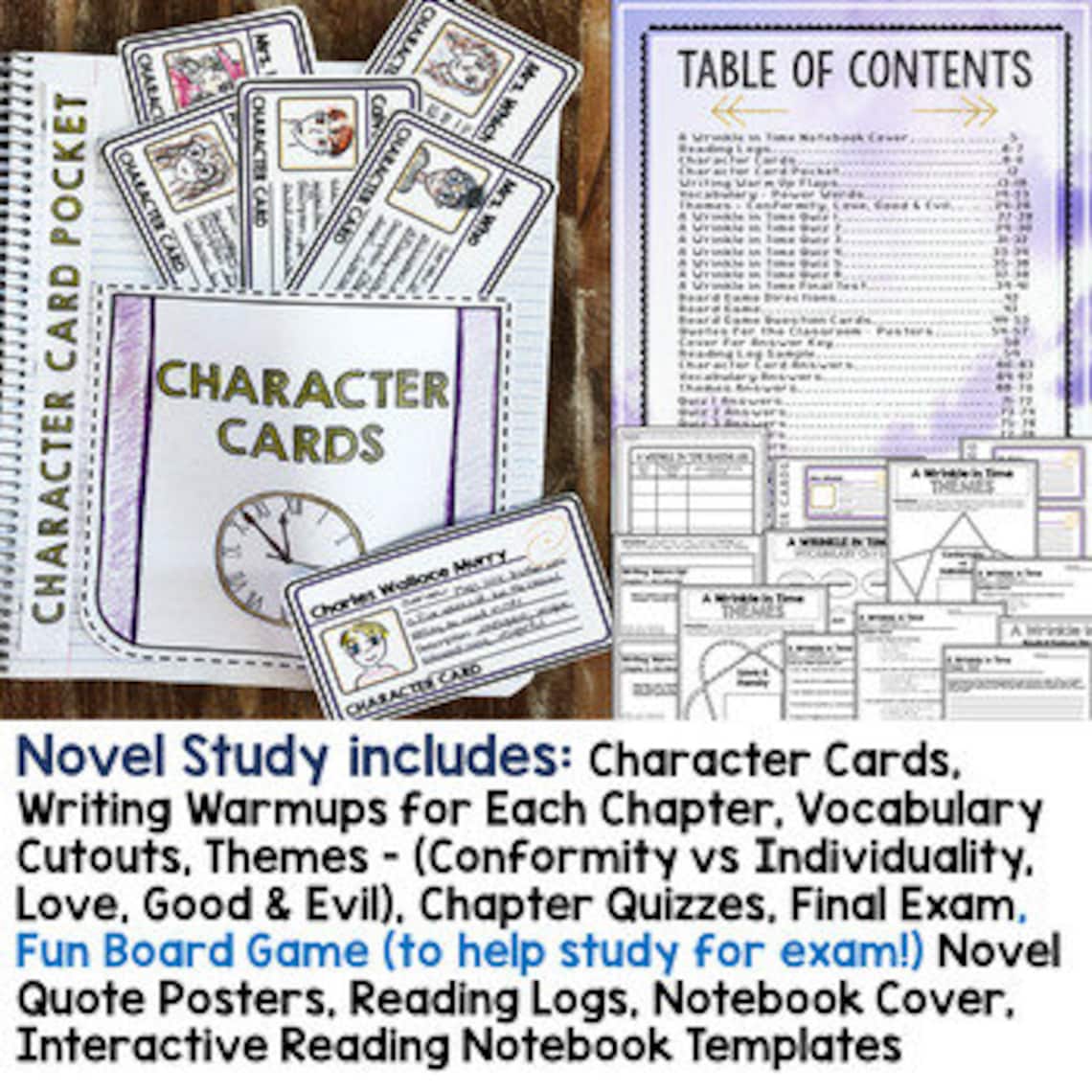 A Wrinkle in Time Novel Study Interactive Notebook - Etsy