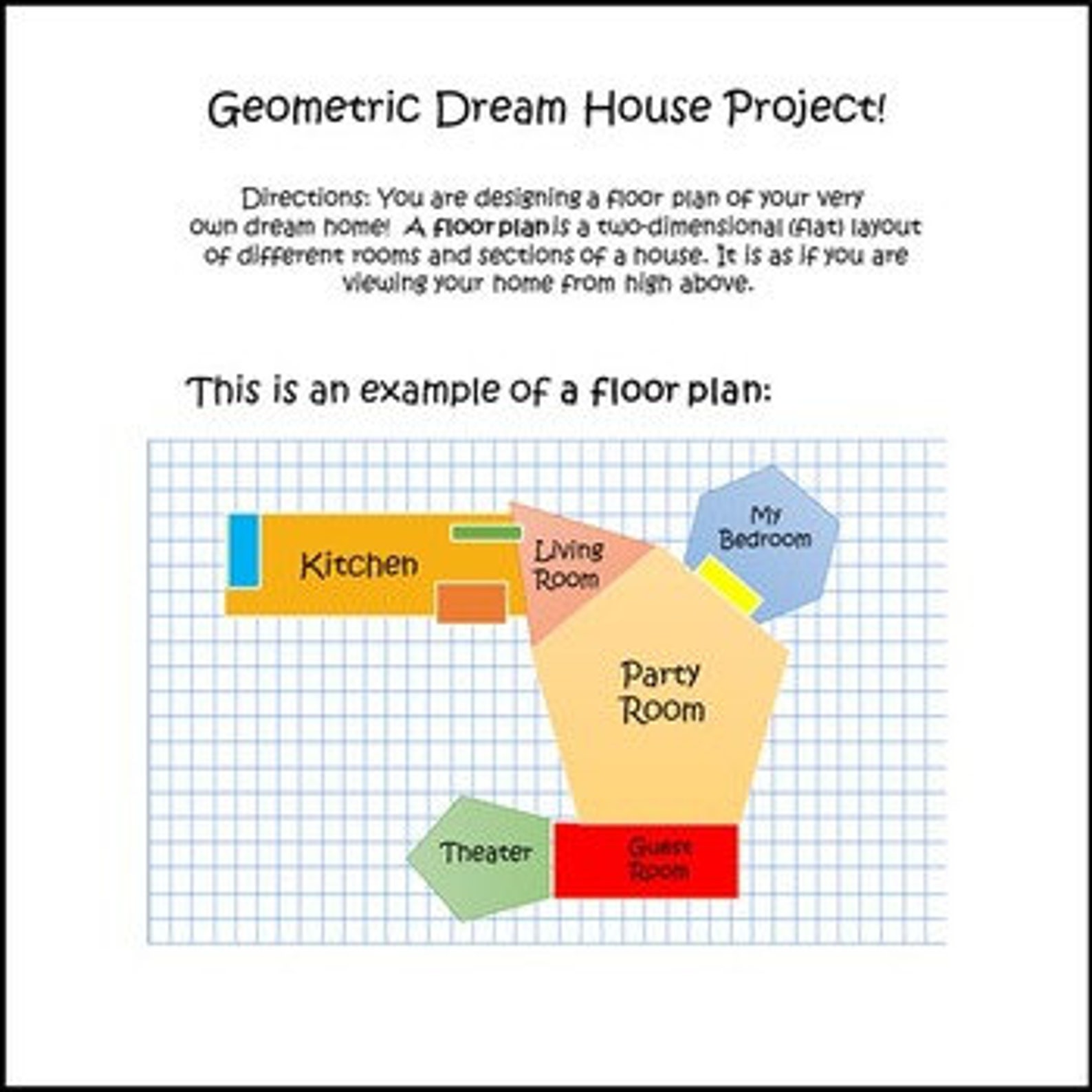 Geometry Project Dream House- 2nd Grade - Common Core - Etsy