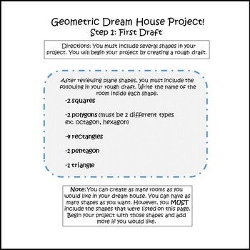 Geometry Project Dream House- 3rd Grade Common Core - Etsy