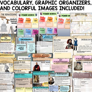 The Renaissance Interactive Notebook Digital Notebook History Social ...