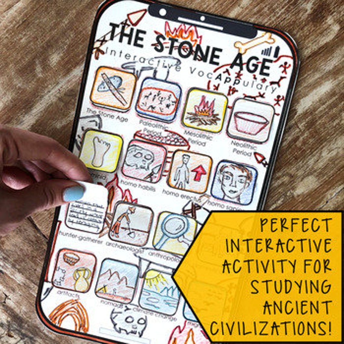 The Stone Age Interactive Vocappulary™ - Early Humans Vocabulary ...