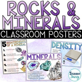 Rocks and Minerals Posters | Rocks | Science Classroom Decor - Etsy