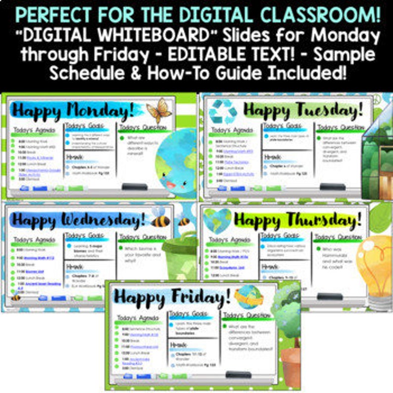 Earth Day Daily Schedule Template | Daily Agenda Google Slides - Etsy ...