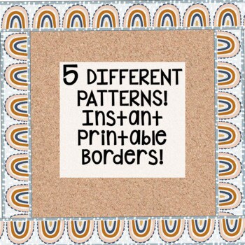 Boho Rainbow Bulletin Board Borders Printable | Boho Rainbow Classroom ...