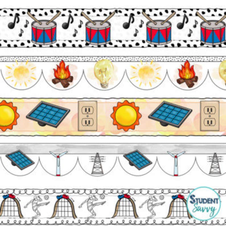 Energy Bulletin Board Borders | Forms of Energy Science Borders - Etsy