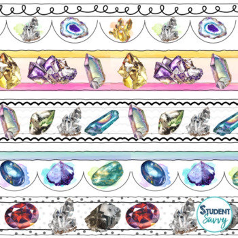 Rocks and Minerals Bulletin Board Borders | Science Decor Middle School ...