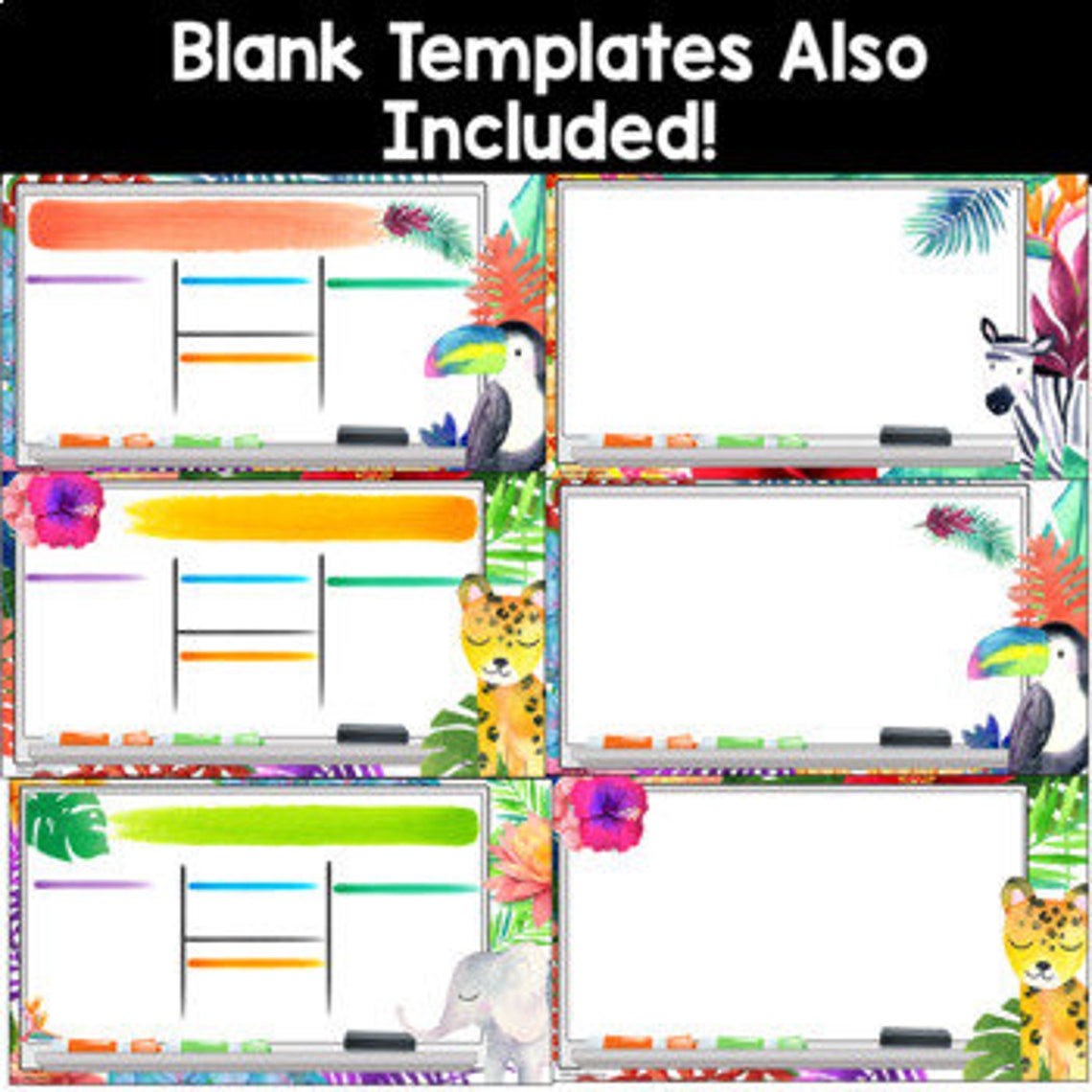 Daily Agenda Template Daily Schedule Google Slides TROPICAL - Etsy