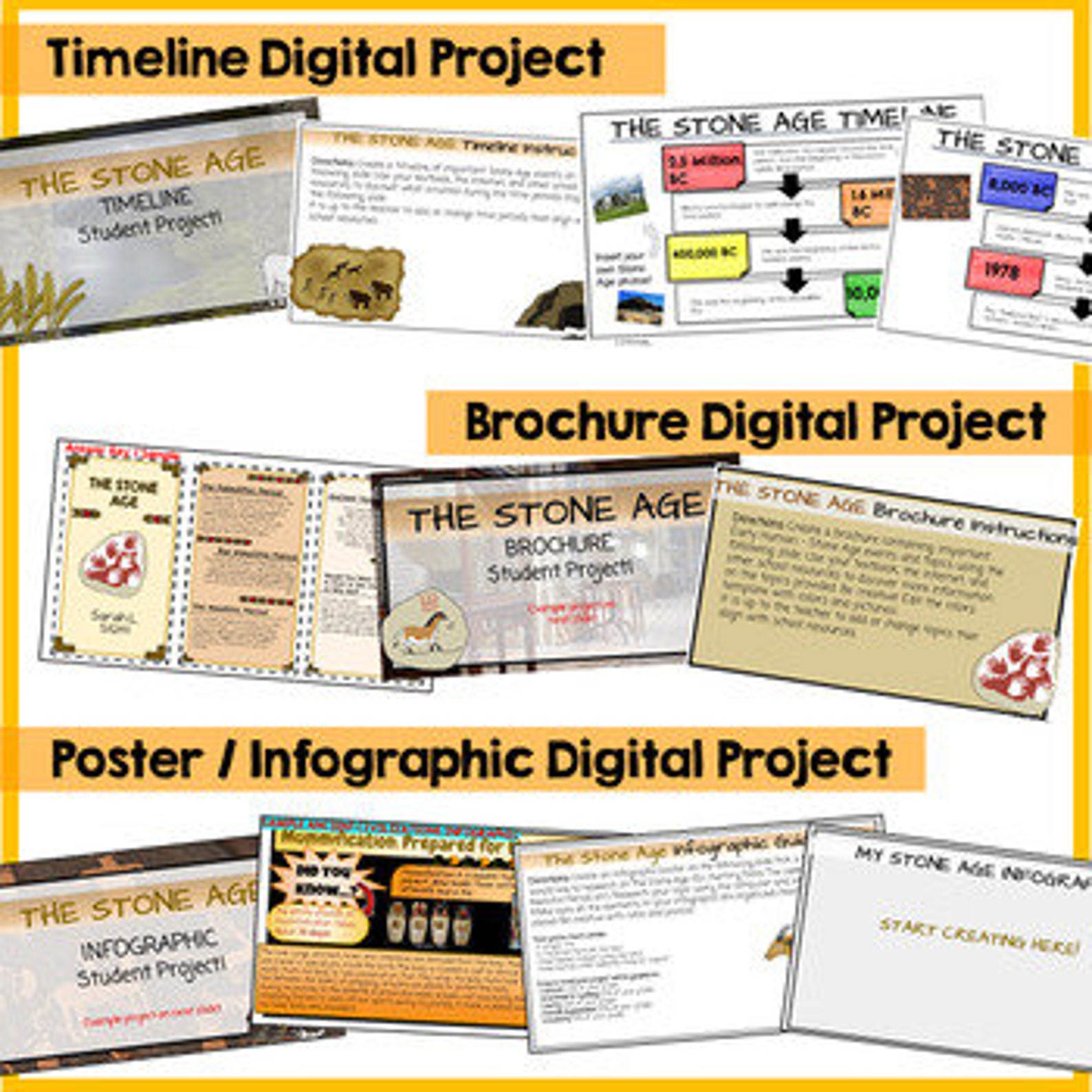 The Stone Age Projects for Google Classroom - Etsy