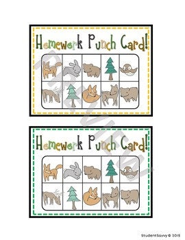 Woodland Theme Classroom - Punch Cards! - Etsy