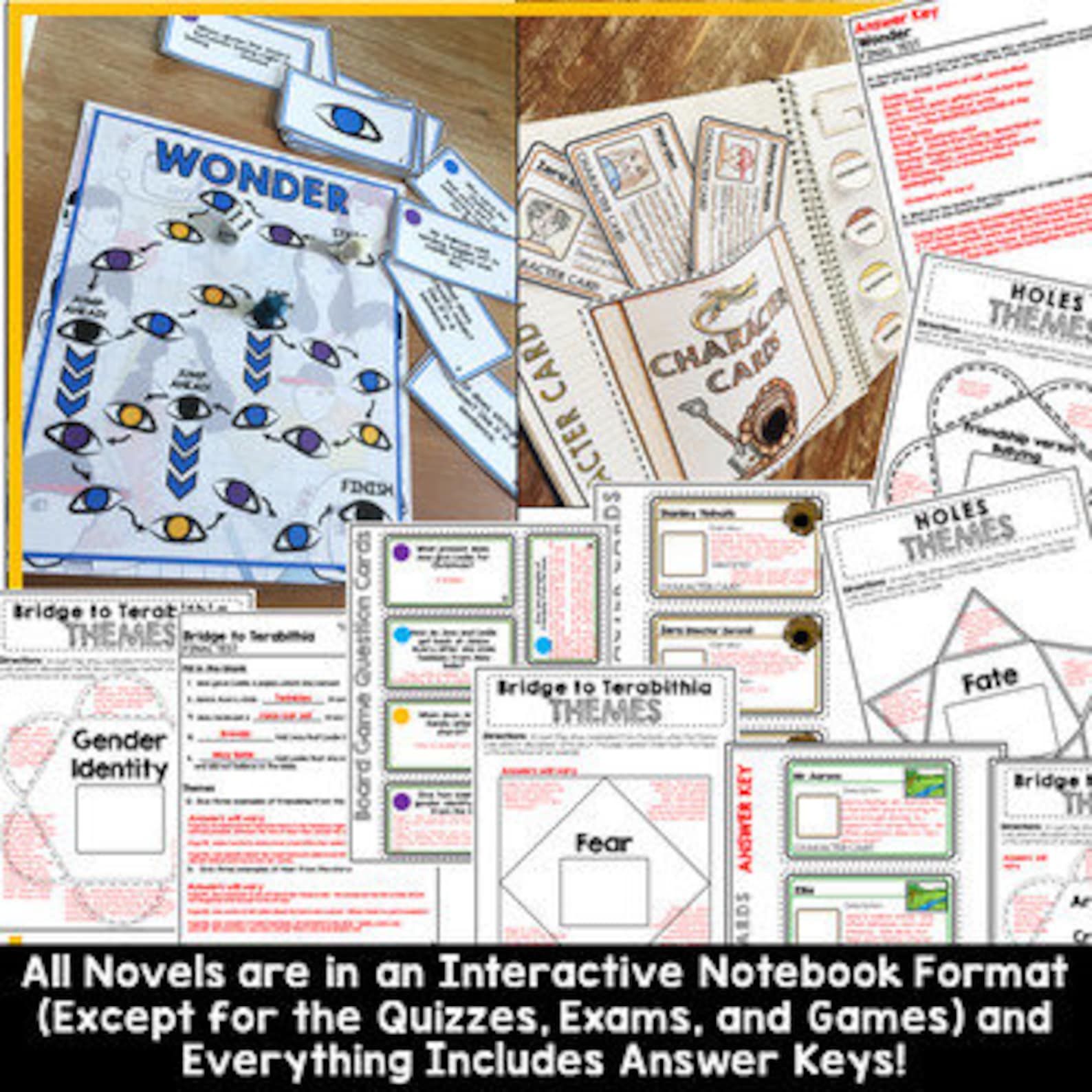 5th Grade Novel Studies Bundle - Wonder Holes Number the Stars - Etsy