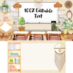 Boho Rainbow Virtual Classroom | Boho Rainbow Google Slides - Etsy