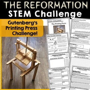 The Reformation STEM Challenge | Gutenberg Printing Press STEM Activity ...
