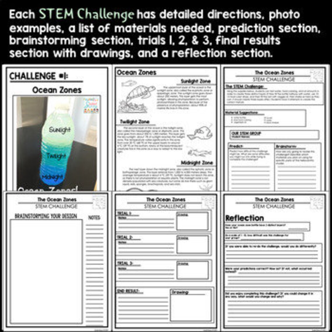 Ocean STEM Activities Challenges - Earth Science Oceanology Zones ...