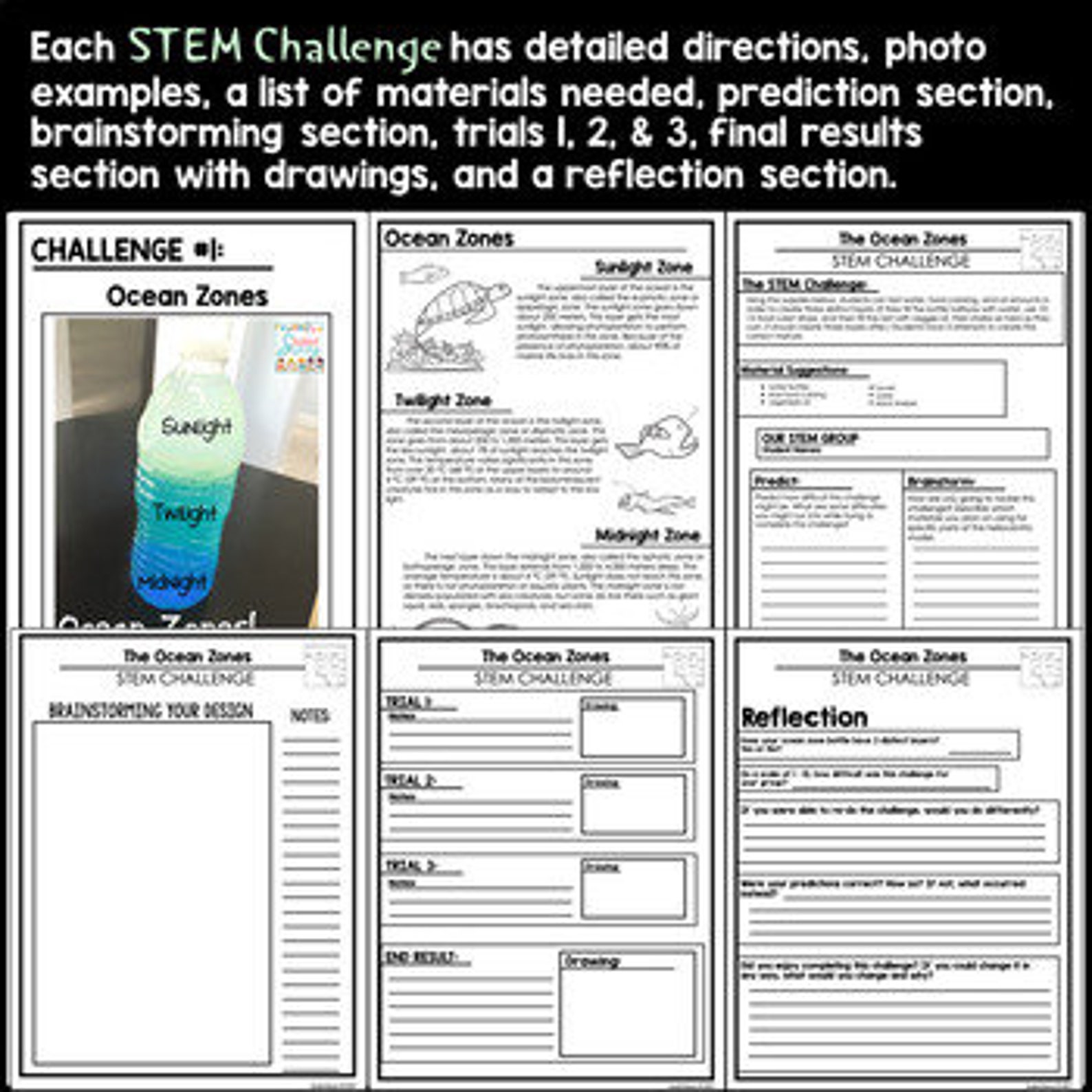 Ocean STEM Activities Challenges - Earth Science Oceanology Zones ...