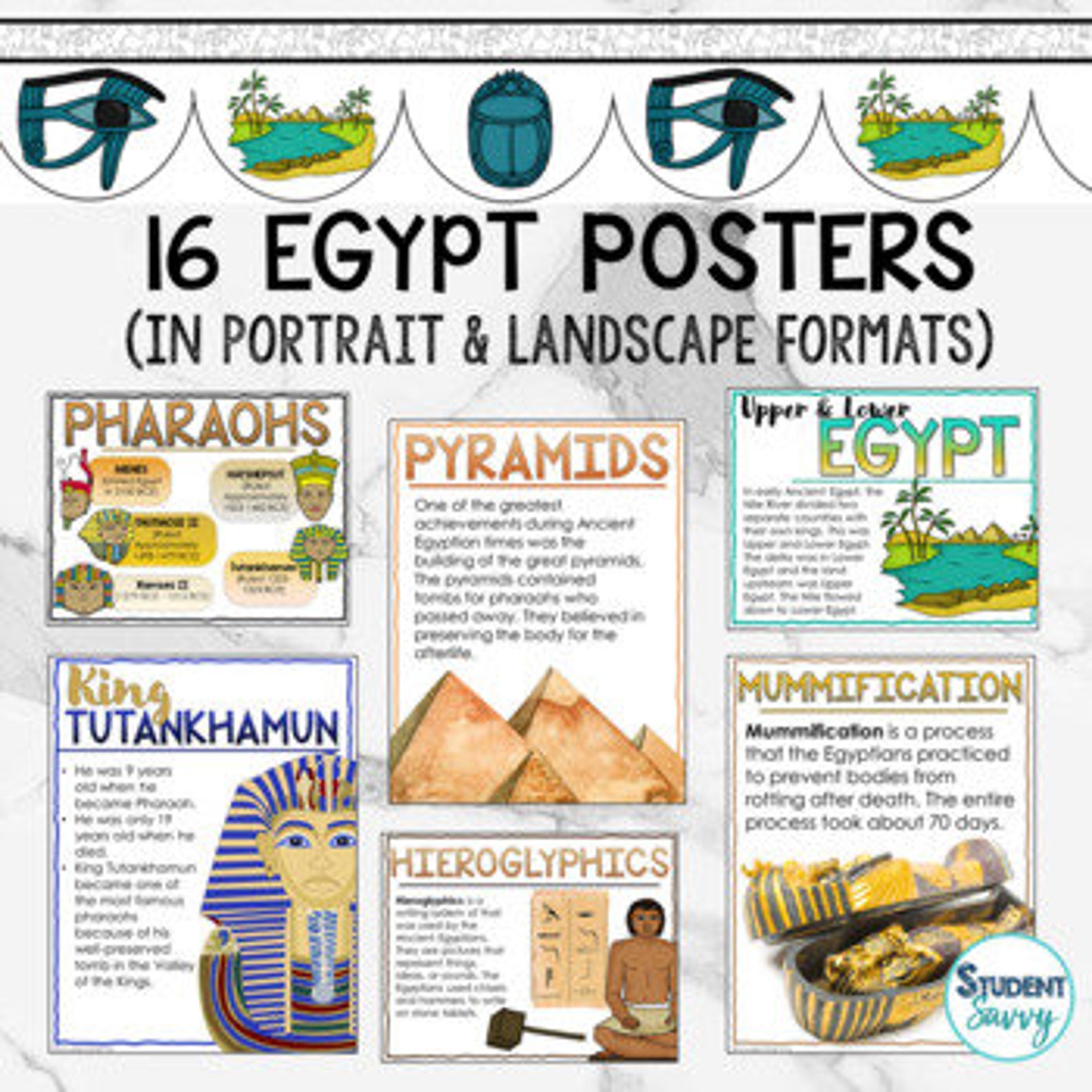 Ancient Egypt Bulletin Board Kit - Egypt Posters - Borders Banners ...