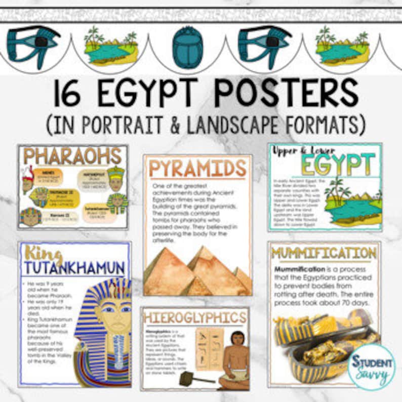 Ancient Egypt Bulletin Board Kit - Egypt Posters - Borders Banners ...