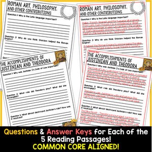 Byzantine Empire Reading Passages - Questions - Activity Comprehension ...