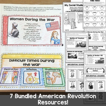 The Revolutionary War and Declaration of Independence Activities Bundle ...