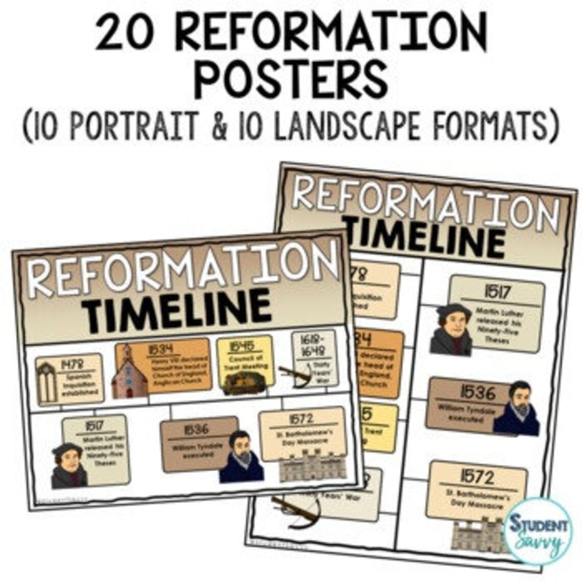Reformation Posters Timelines Maps Coloring Pages Protestant ...