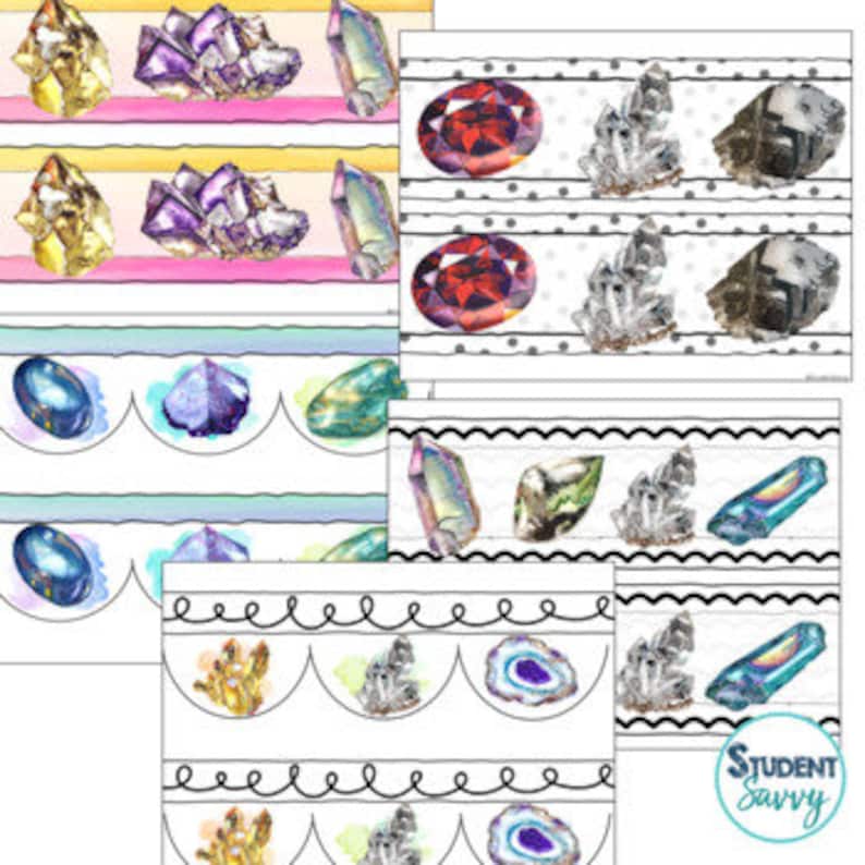 Rocks and Minerals Bulletin Board Borders | Science Decor Middle School ...