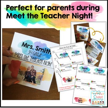 Meet the Teacher Pop up Watercolor - Editable - Etsy
