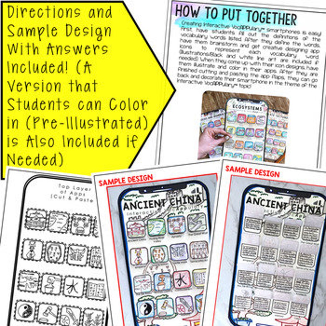 Ancient China Vocabulary Interactive Vocappulary™ Graphic Organizer ...