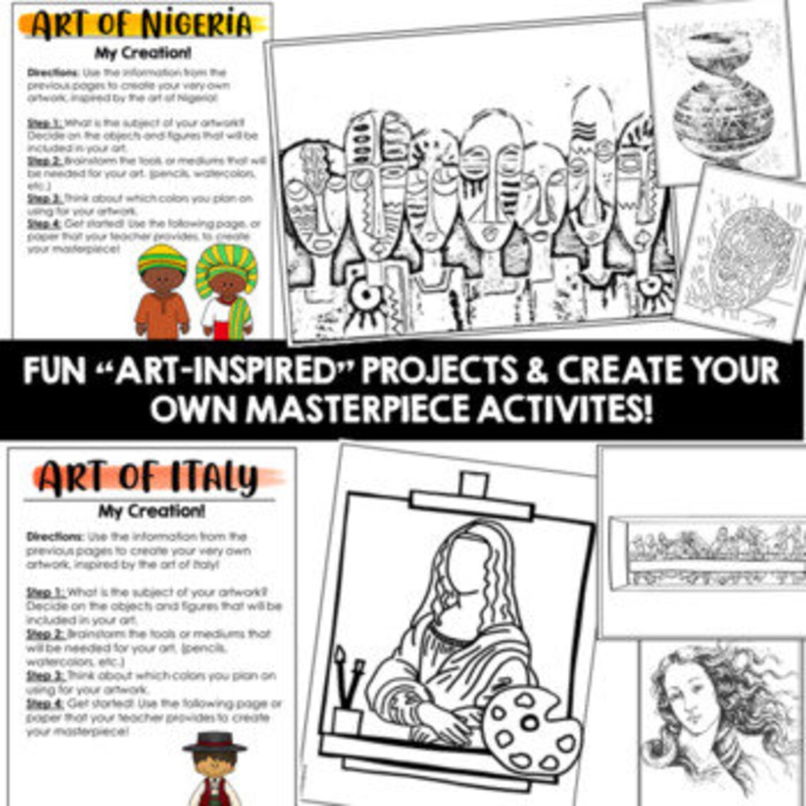 Art Around the World Google Classroom Worksheets Activities Cultures ...