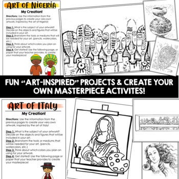 Art Around the World Google Classroom Worksheets Activities Cultures ...