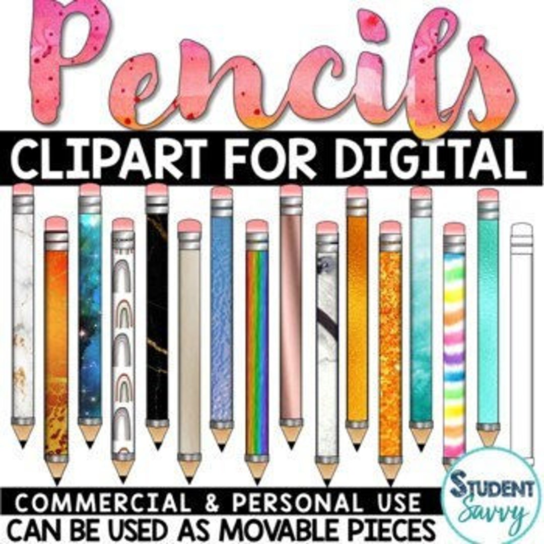 Pencils Clipart Movable Pieces | Clip Art Distance Learning - Etsy