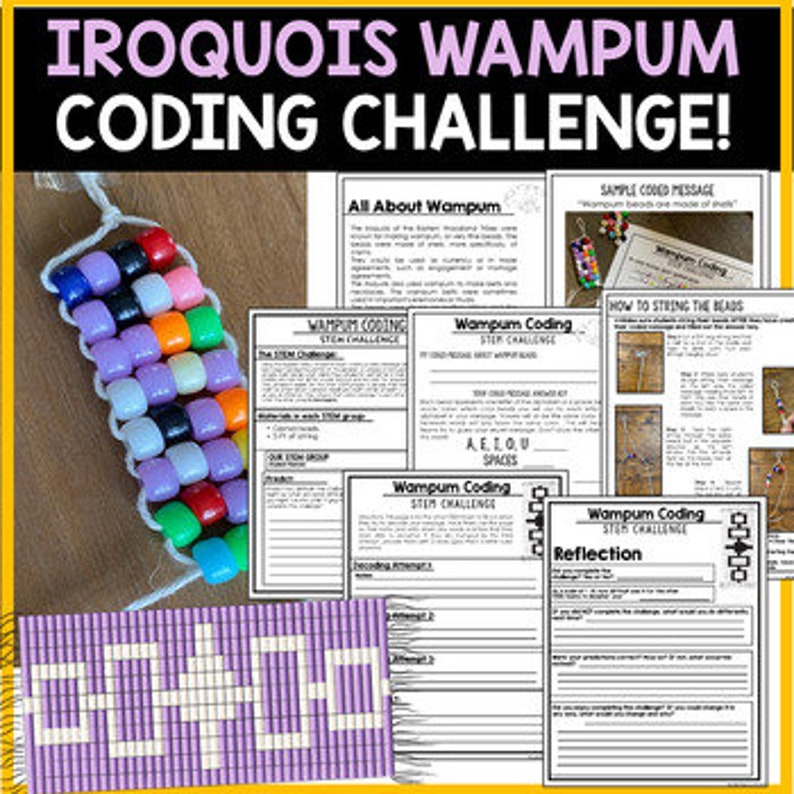 Ancient Native Americans | STEM Challenge | Iroquois Wampum Coding - Etsy