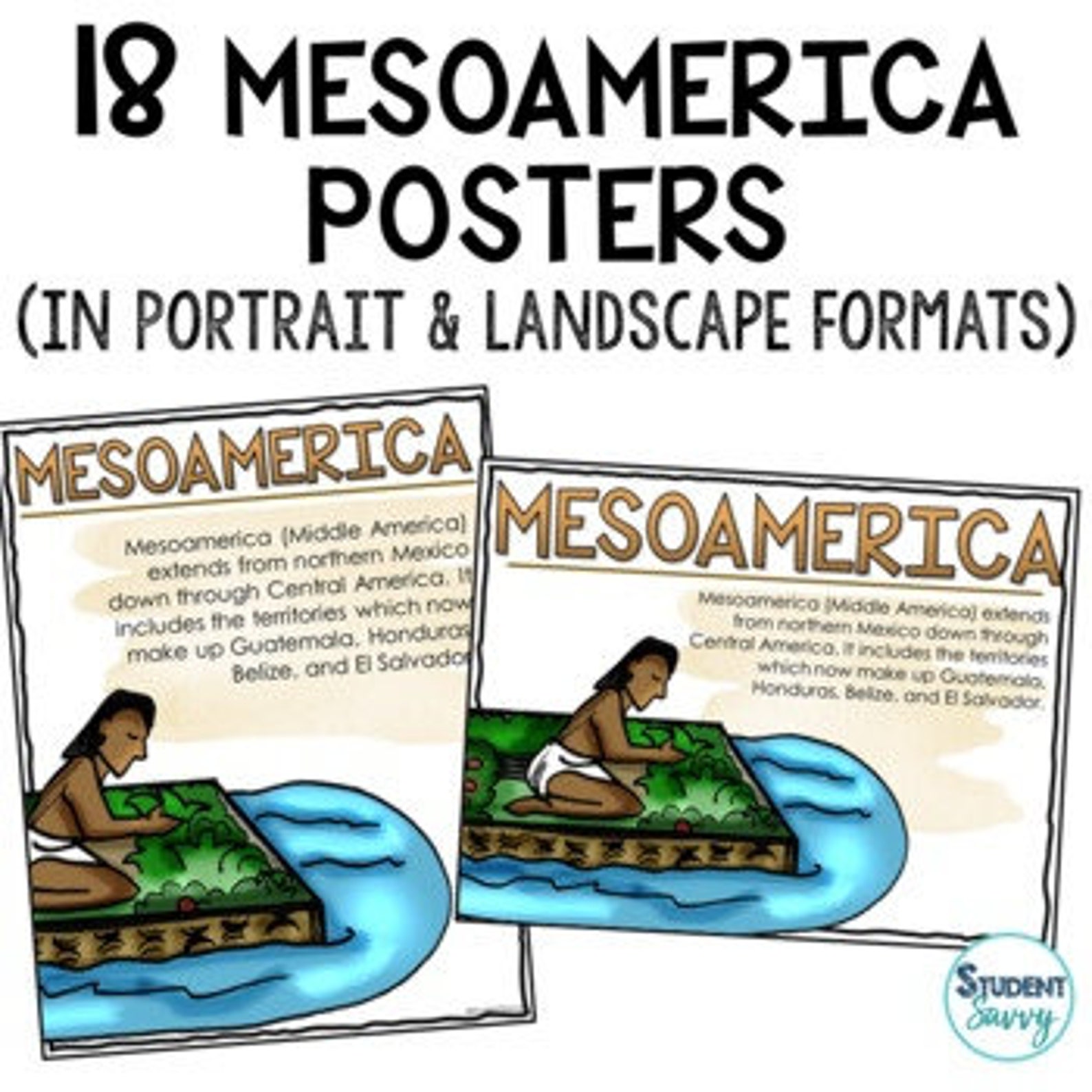 Mesoamerica Posters - Timelines Maps - Coloring Pages - Word Wall ...
