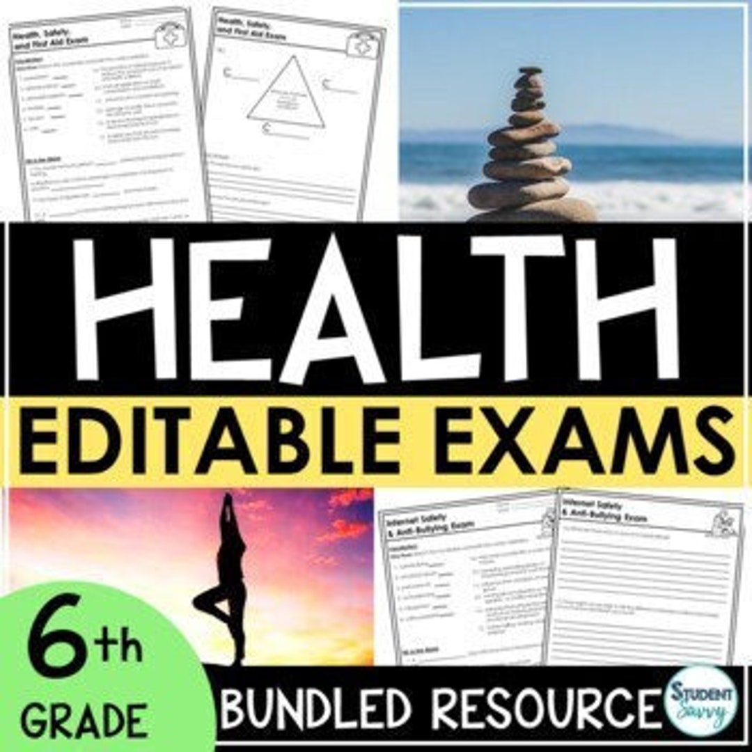 Health Exams Bundle Health Tests Assessments Quiz Review Mental Health ...