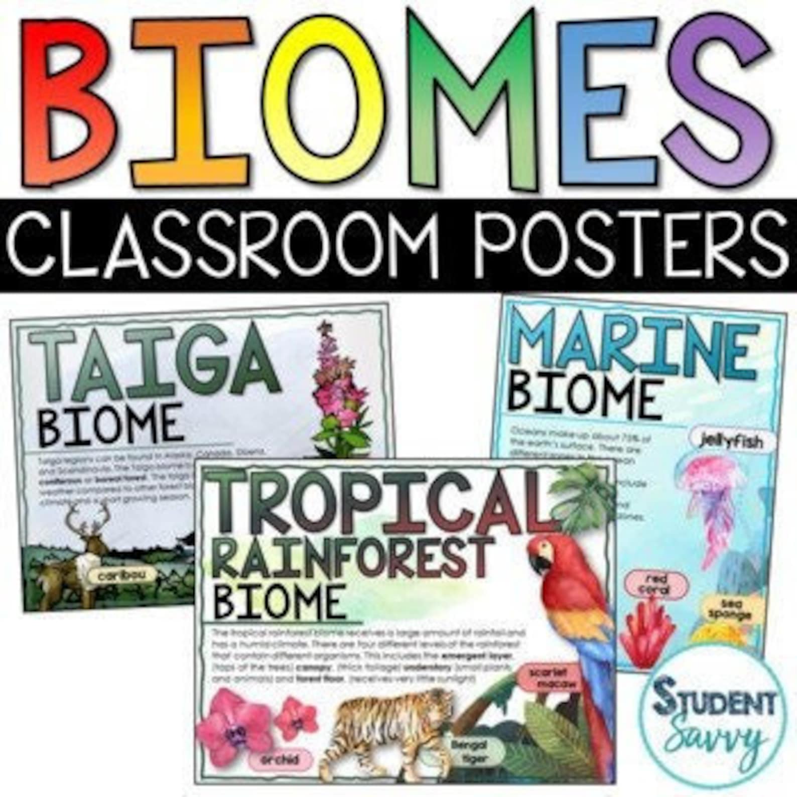 Biomes Posters | Biomes | Science Classroom Decor Taiga Deciduous ...
