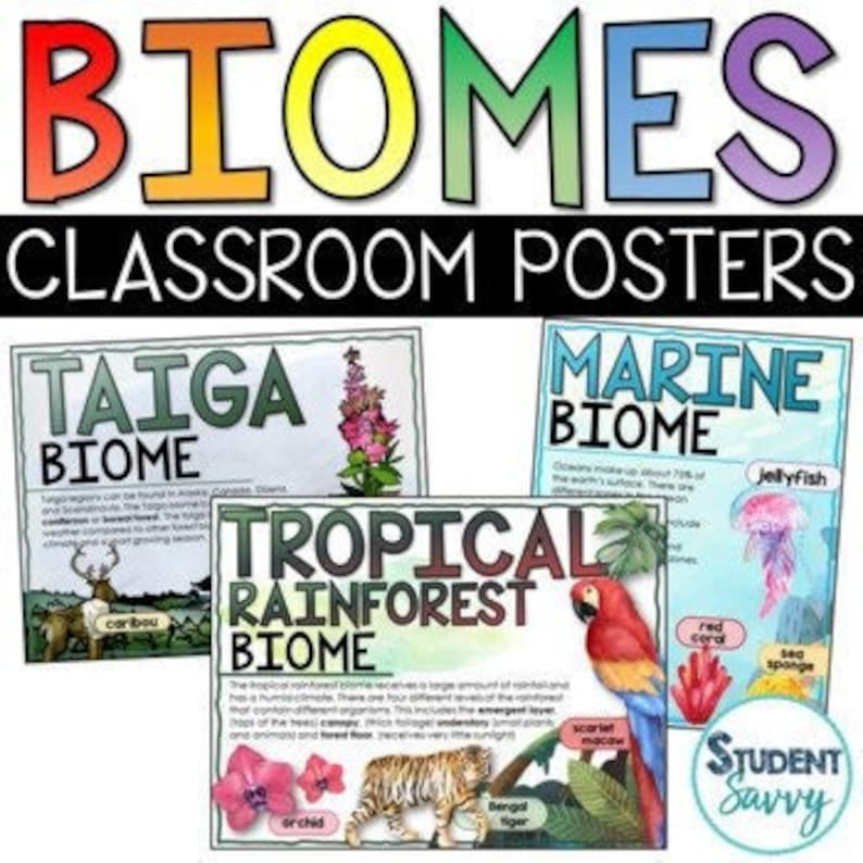 Biomes Posters | Biomes | Science Classroom Decor Taiga Deciduous ...