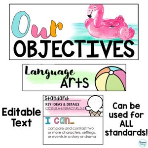 Learning Objectives Poster Common Core Standards I Can - Etsy