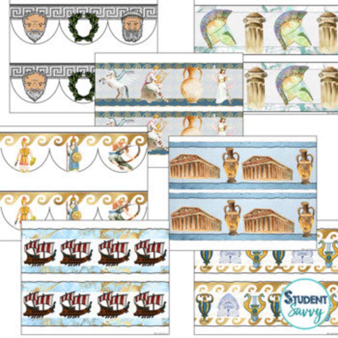 Ancient Greece Bulletin Board Borders Printable Greece History ...