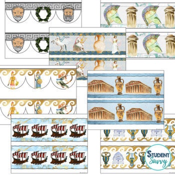 Ancient Greece Bulletin Board Borders Printable Greece History ...