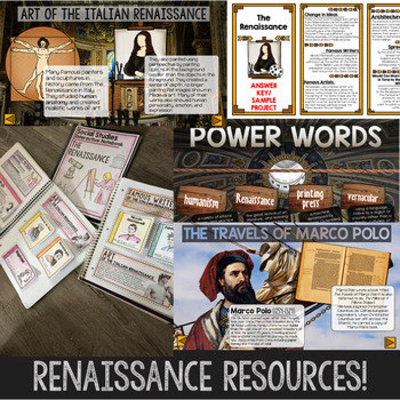 The Renaissance Activities Bundle STEM Projects Powerpoint INB Social ...