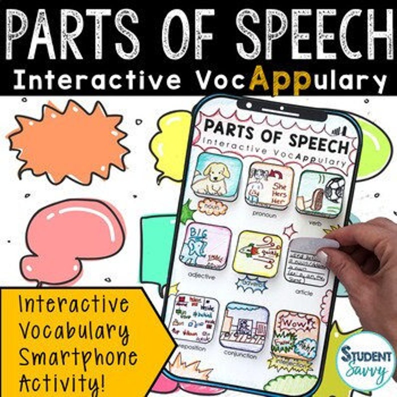 Parts of Speech Interactive Vocappulary™ - Grammar Vocabulary Activity ...